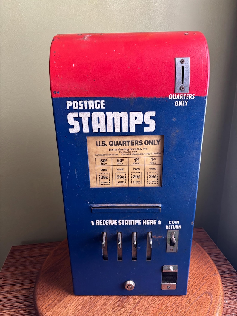 Vintage USPS Stamp Vending Machine - Locked With Key Industrial Decor ...