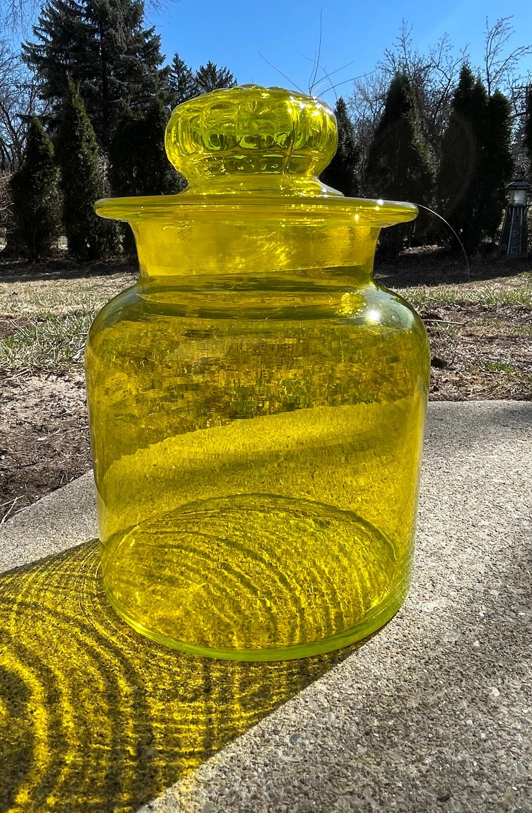 Takahashi Citrine Yellow Glass Canister – Mid-century Modern Kitchen ...