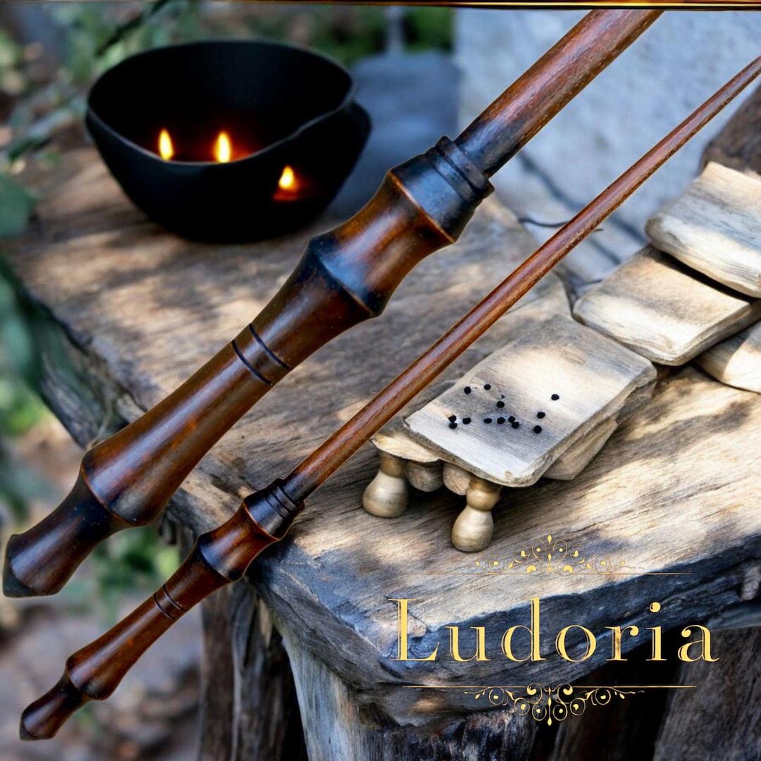 Wizard's Wand, Made of Beech Wood and Boxwood Handle, Handmade, Stained ...