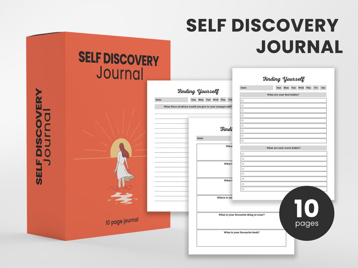 Self Discovery Journal – Digital Printable Guided Journal for Personal ...
