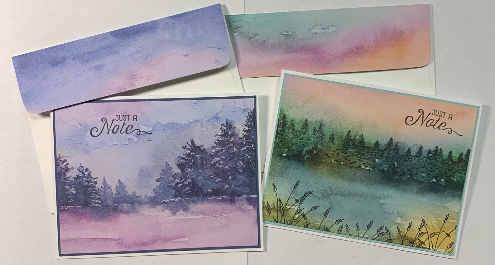 12 Handmade "just A Note" Cards - Etsy