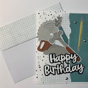 Handmade "happy Birthday" Carpenter Card - Etsy