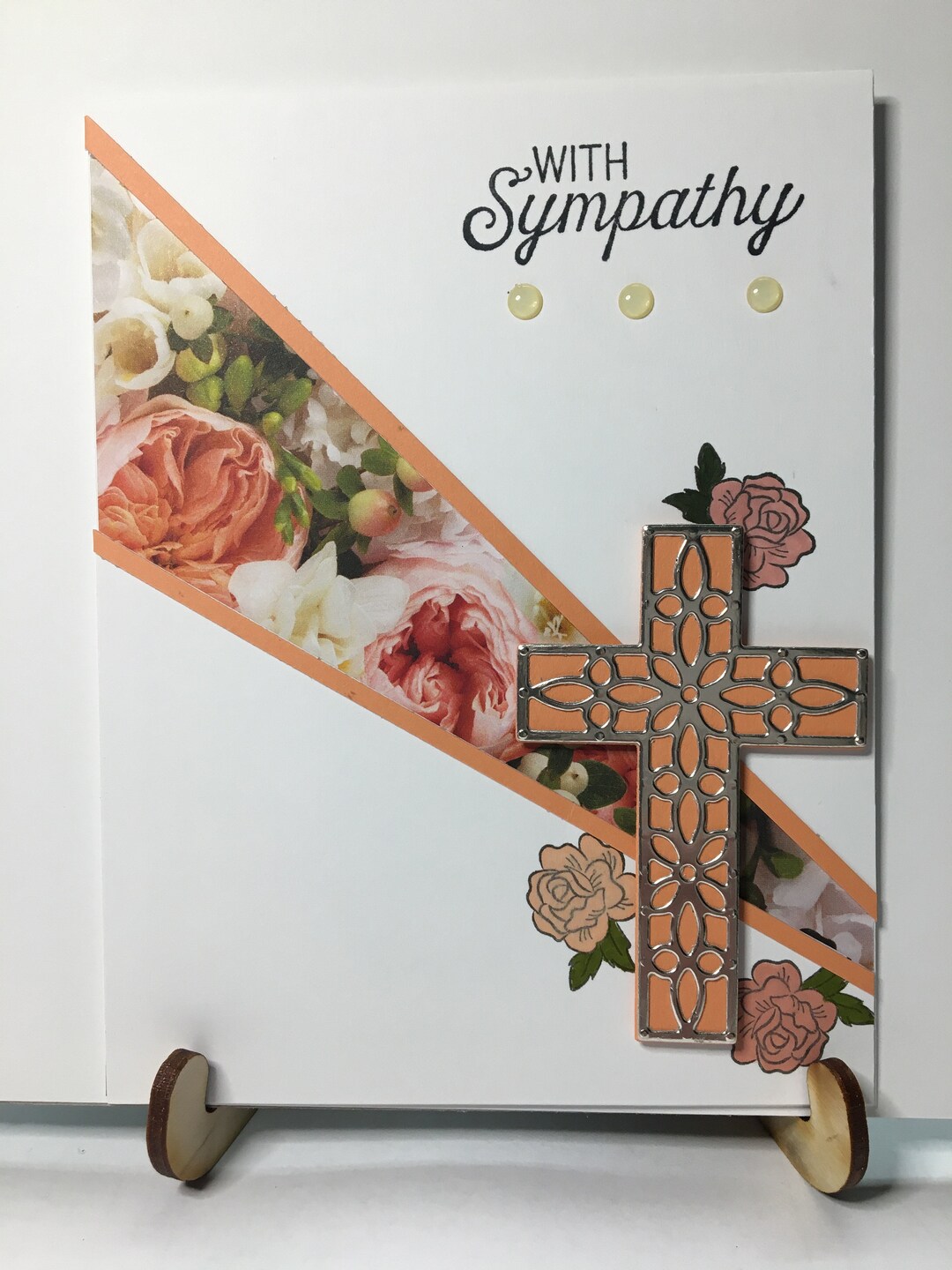 Handmade “with Sympathy” Cross Sympathy Card - Etsy