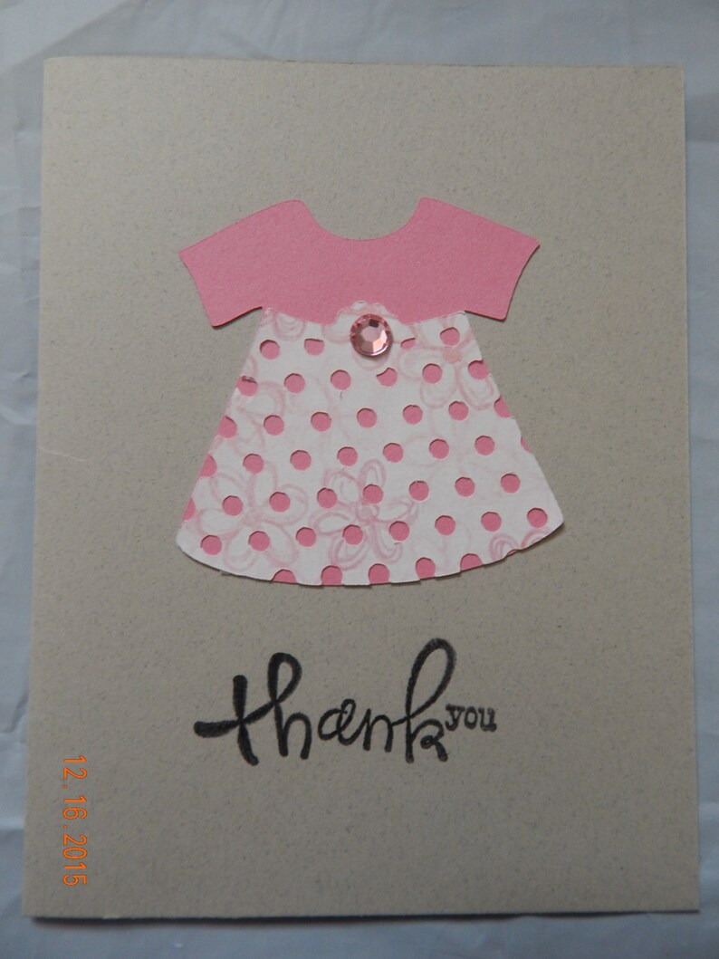 6 Handmade Baby Girl Thank You Cards - Etsy