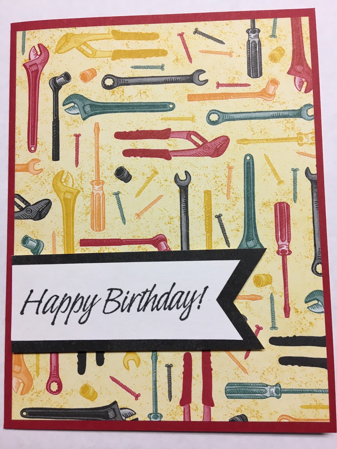 Handmade Happy Birthday Turning Wrenches Card - Etsy