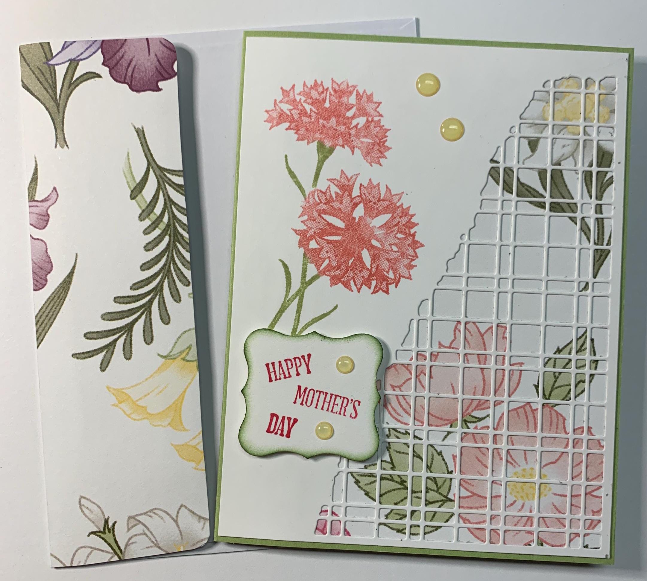 Handmade "happy Mother's Day " Pink Floral Lattice Card - Etsy