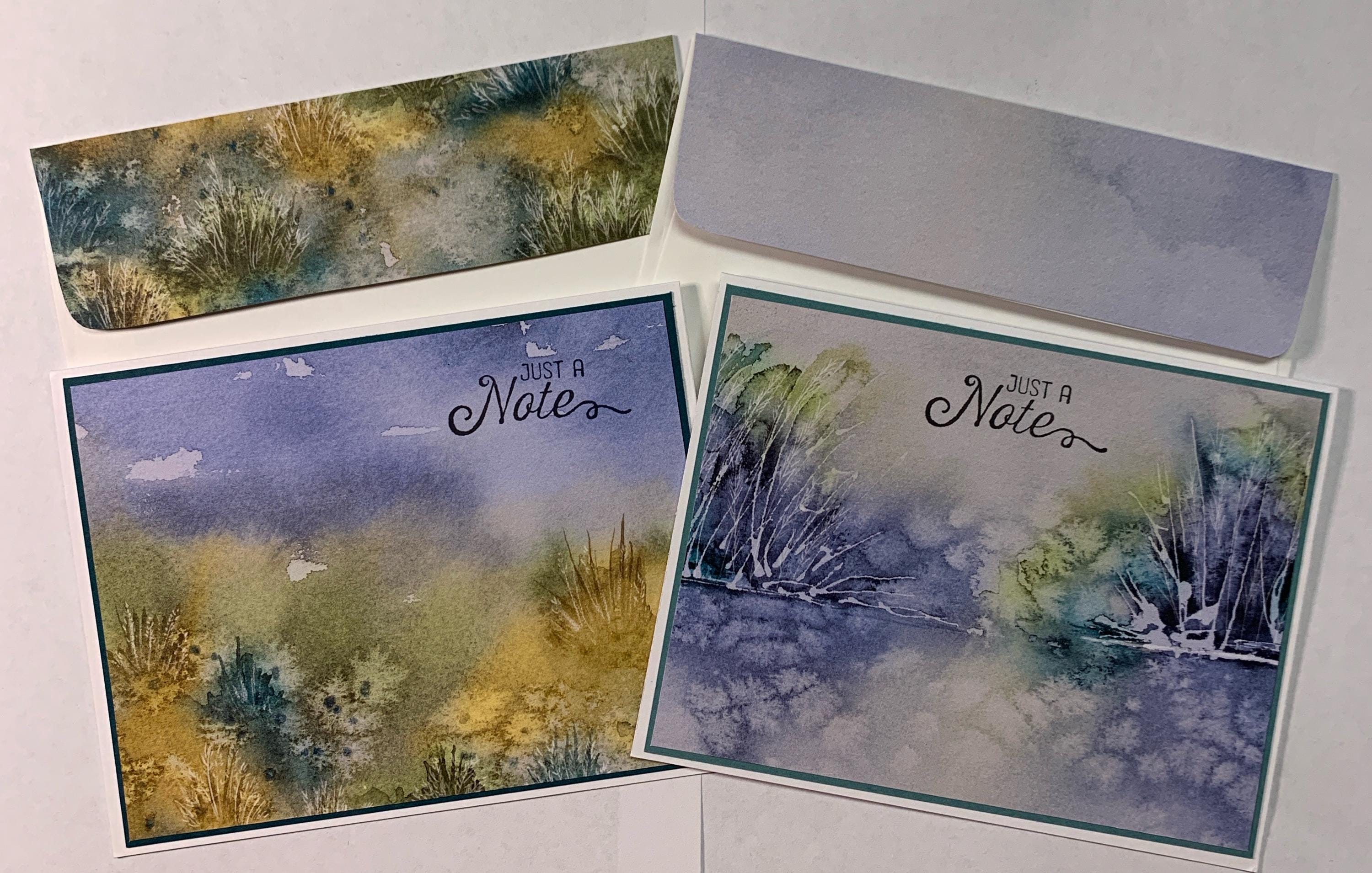 12 Handmade "just A Note" Cards - Etsy