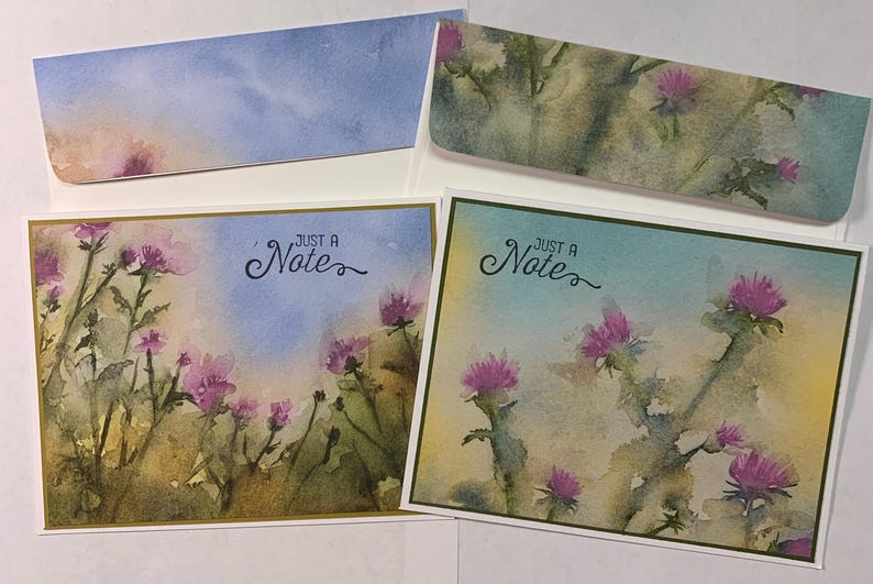 12 Handmade "just A Note" Cards - Etsy