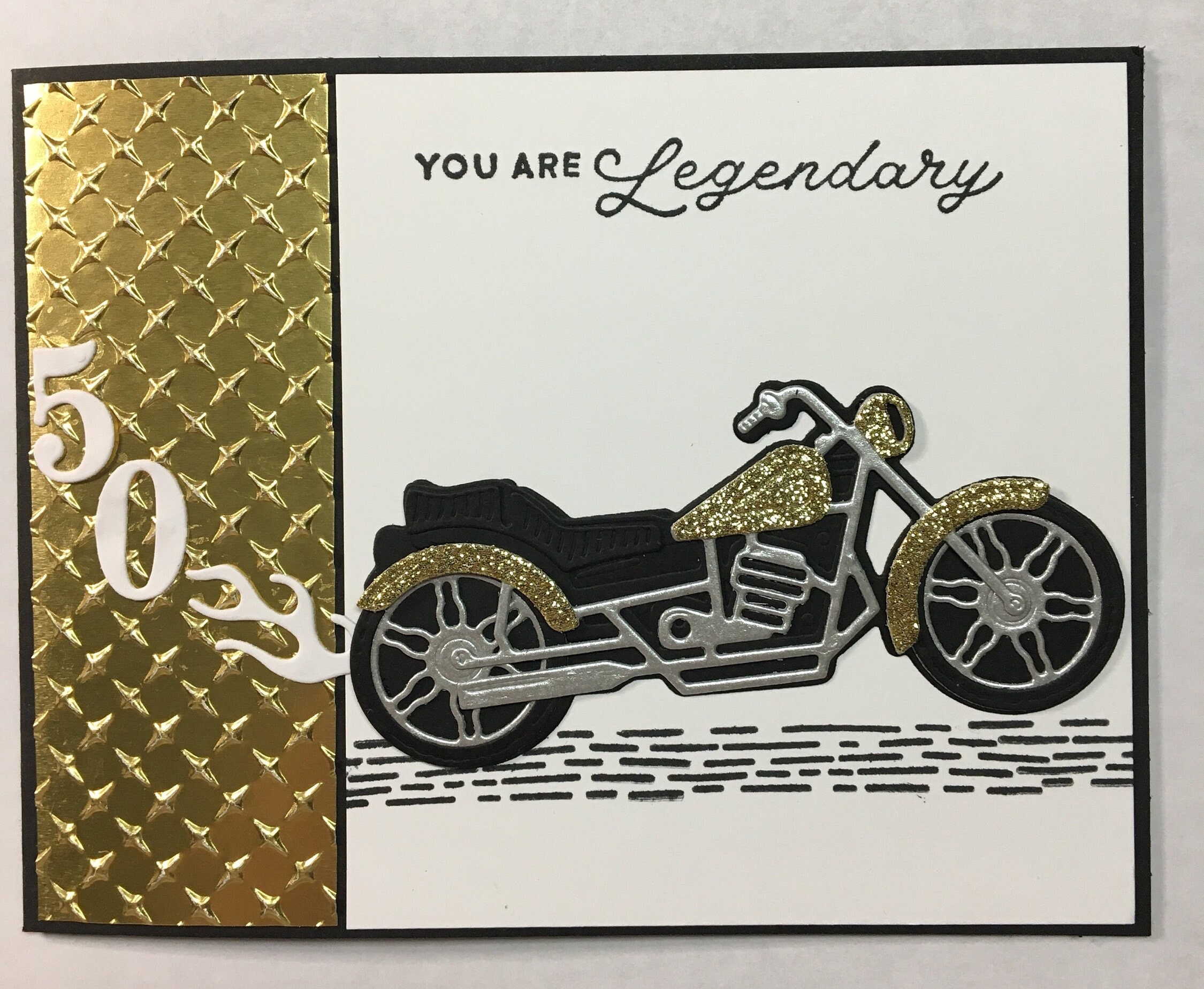 Handmade 50th Motorcycle Card - Etsy