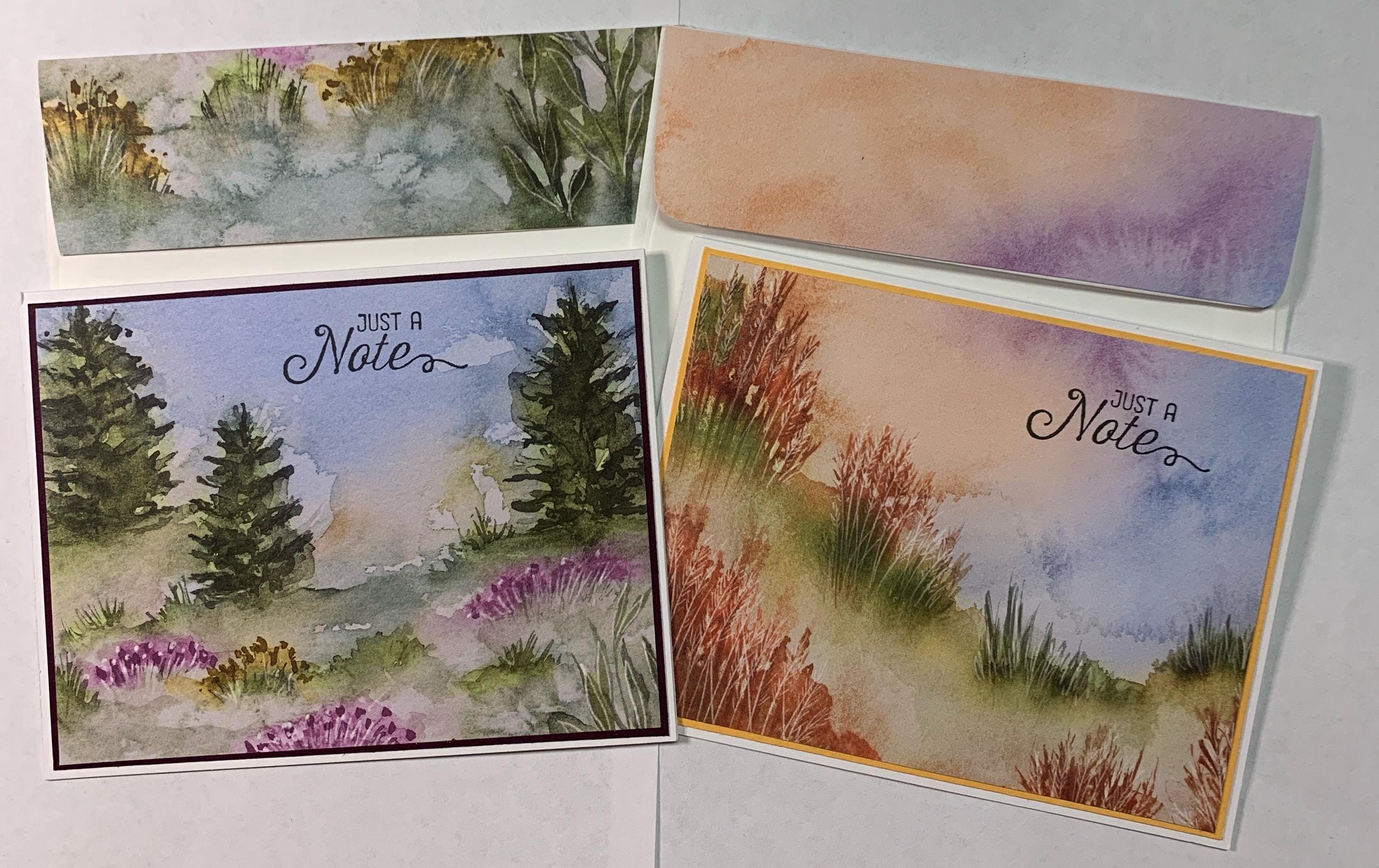 12 Handmade "just A Note" Cards - Etsy