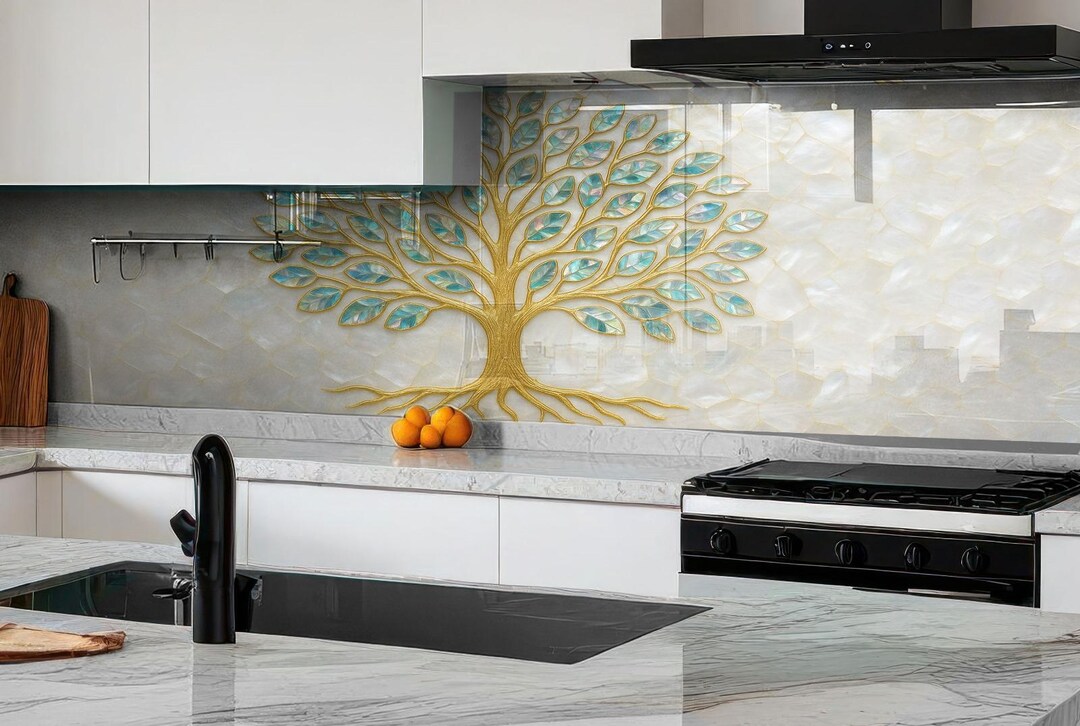 Lentil Backsplash Panel: Rustic Kitchen Glass Wall Art - Etsy