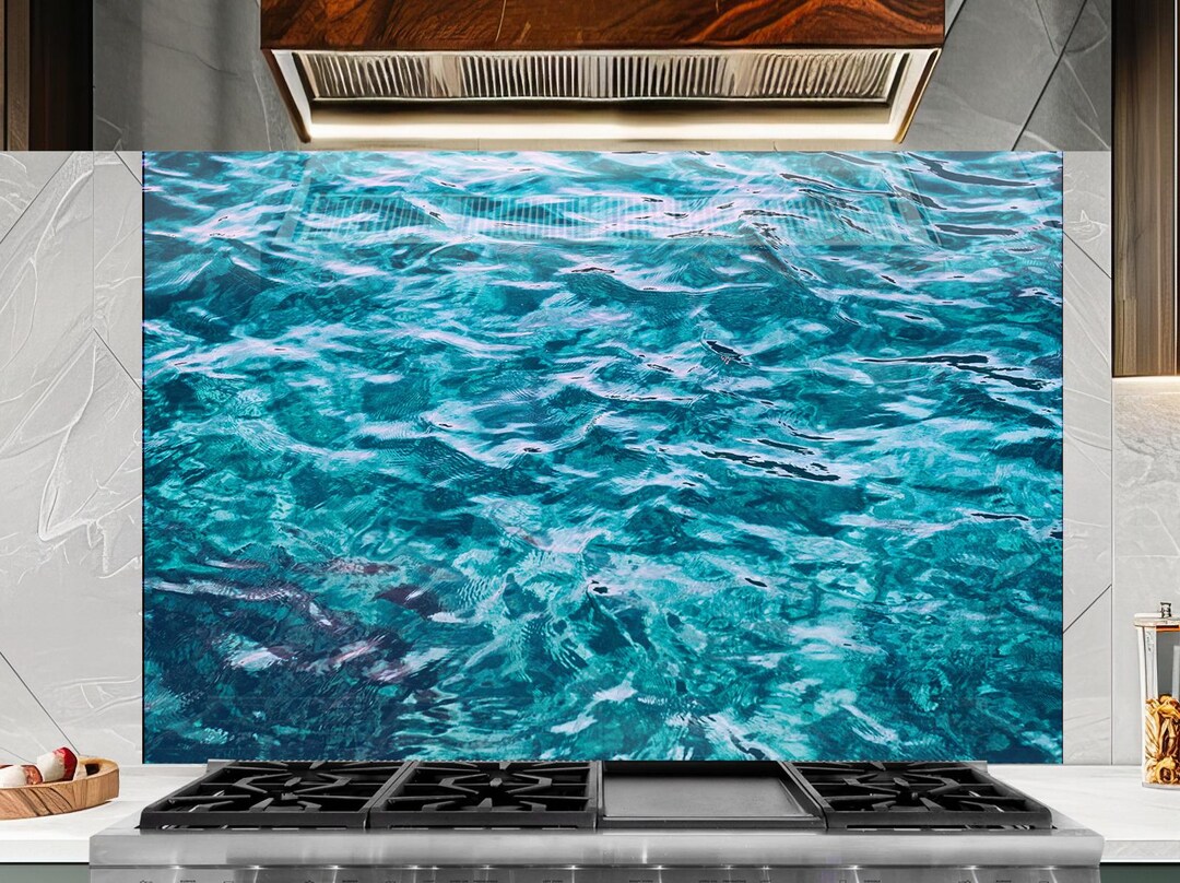 Sunset Ocean Tempered Glass Backsplash: Modern Coastal Kitchen Decor - Etsy