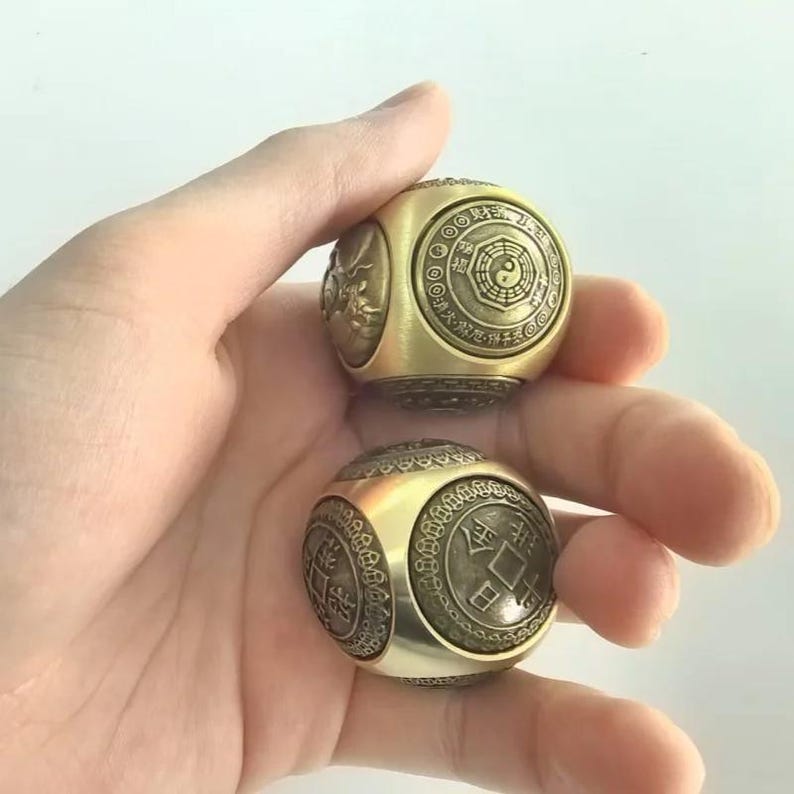 Brass Fortune Fidget Cube: Rotating Chinese Lucky Symbols Puzzle - Etsy