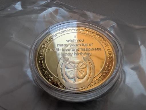 Happy Birthday Coin – Gold Plated Lucky Coin Gift for Him Her ...