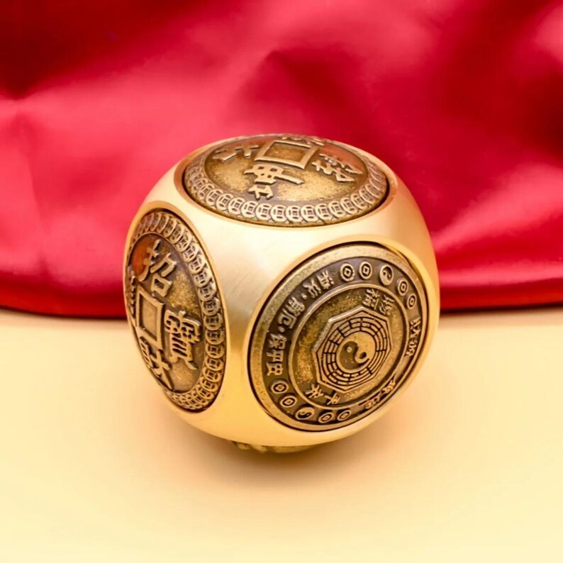 Brass Fortune Fidget Cube: Rotating Chinese Lucky Symbols Puzzle - Etsy