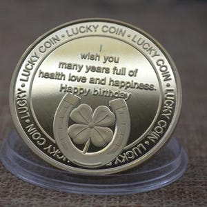 Happy Birthday Coin – Gold Plated Lucky Coin Gift for Him Her ...