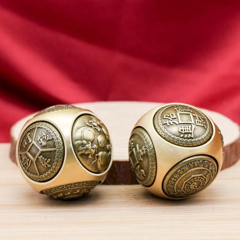 Brass Fortune Fidget Cube: Rotating Chinese Lucky Symbols Puzzle - Etsy