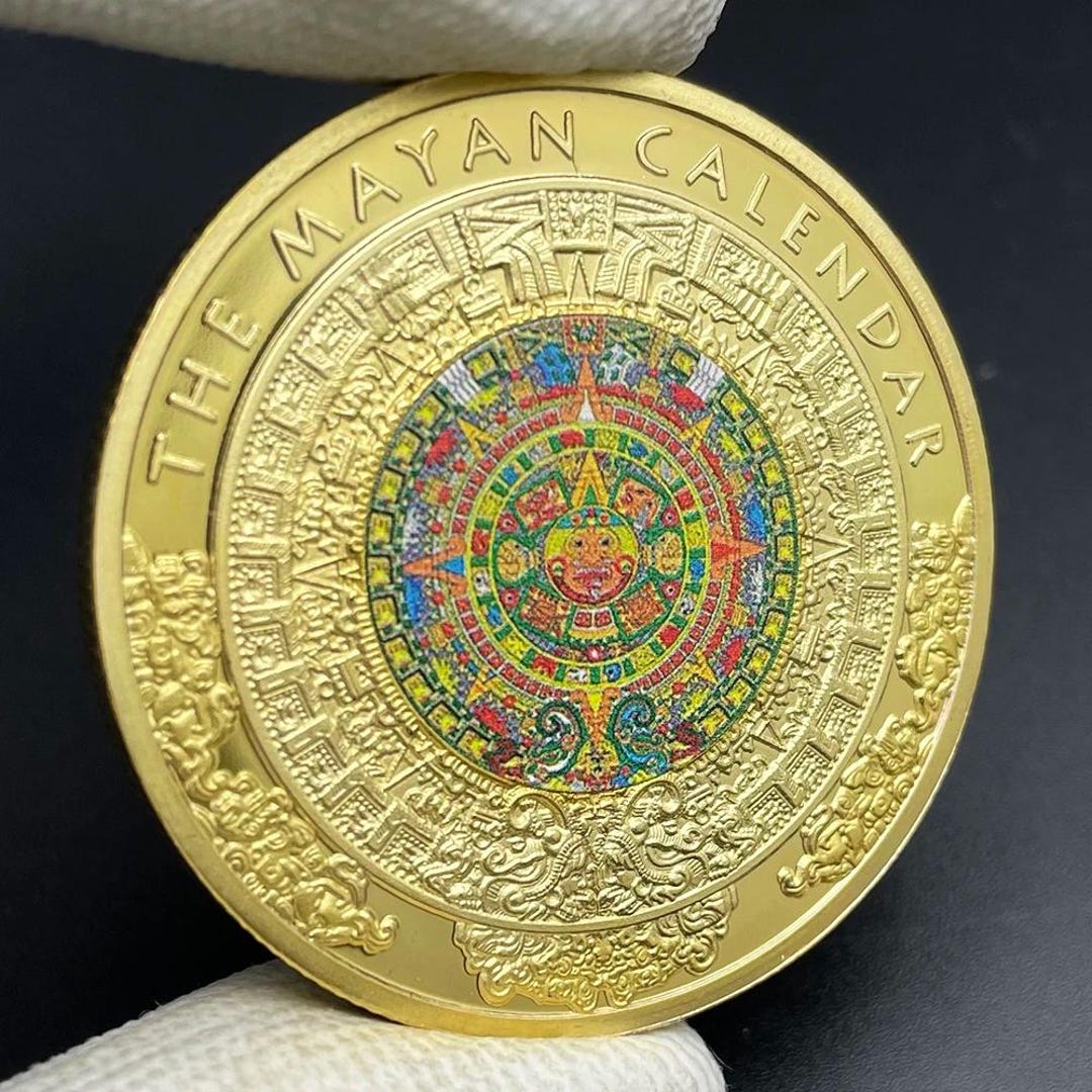 Mayan Calendar Gold Coin – 40mm 30g Gold-plated Commemorative Coin ...