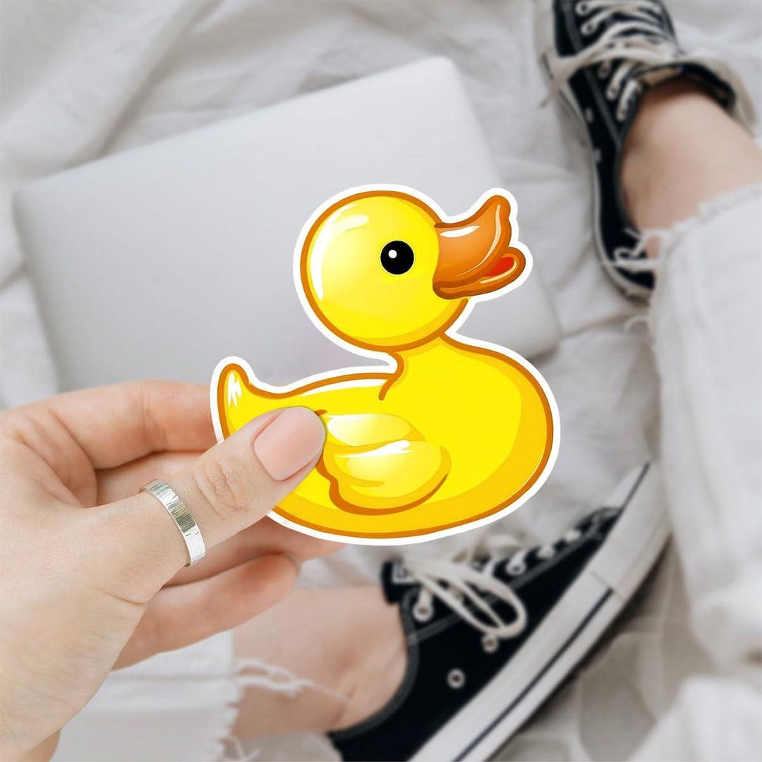 1pcs Yellow Duck Sticker Funny Meme Cute Duck Decal, Duck Vinyl Sticker ...