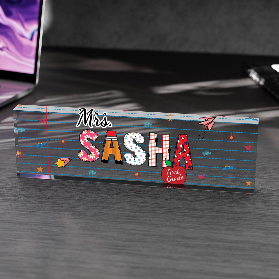 Personalized Name Plate for Teacher, Custom Teacher Desk Name Plate ...