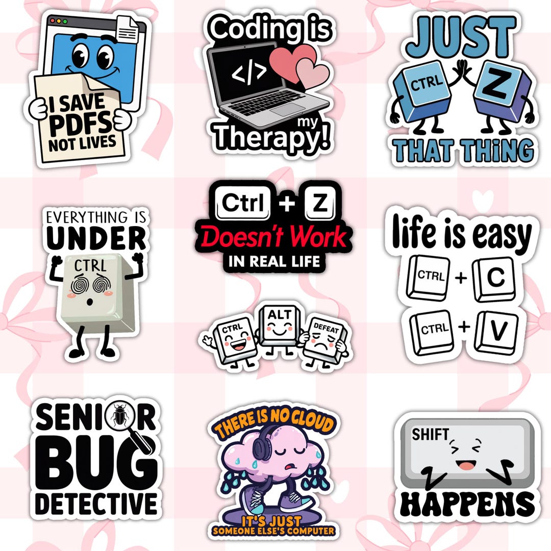 COMBO 10 PCS Funny Programmer Stickers | Coding Laptop Decal Pack of 10 ...