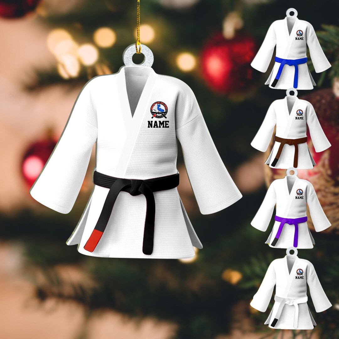 Personalized Karate Gi Acrylic Christmas Ornament – Custom Name Gift ...