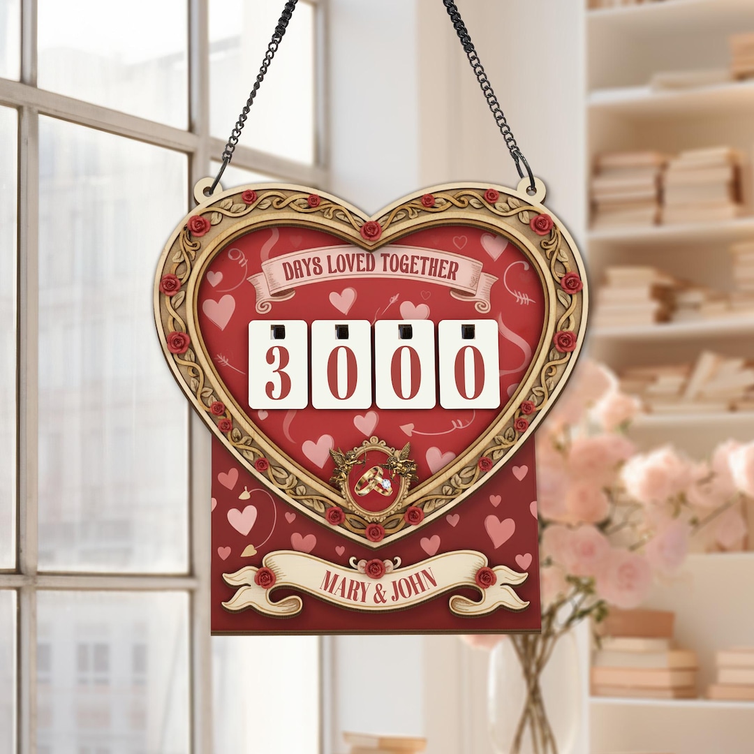 Personalized Days in Love Tracker Sign, Couple Day Counter, Romantic ...