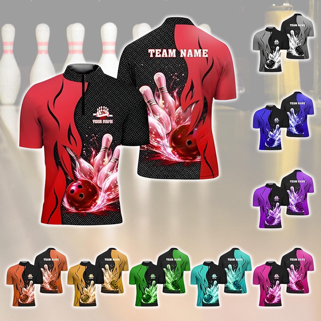 Personalized 3D Bowling Jersey, Bowling Shirts for Team, Bowling Shirt ...