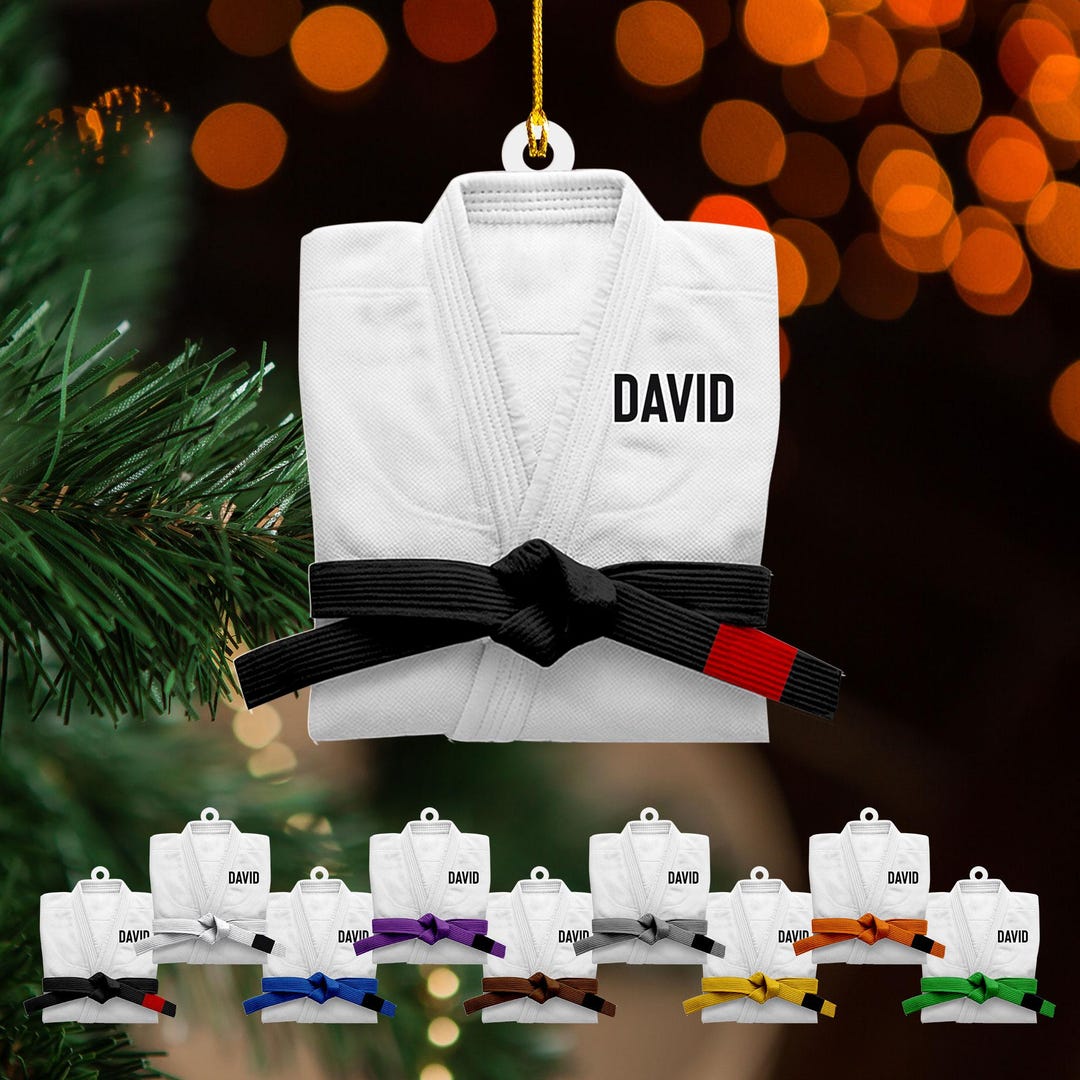 Personalized Jiu Jitsu Uniform Ornament: Custom Belt Jiujitsu Color ...