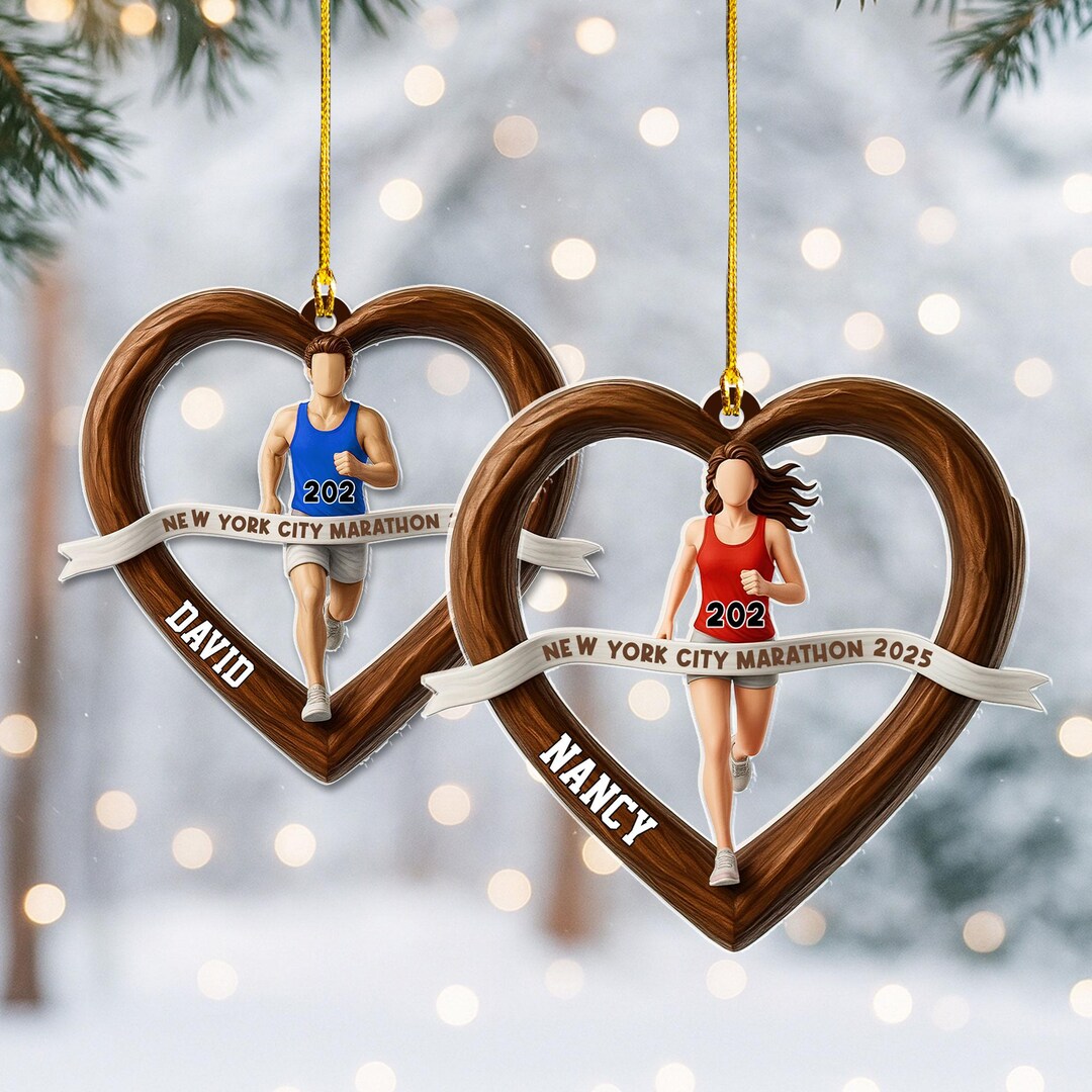 Personalized 2D Flat Faux Wood - Carving Runner Acrylic Ornament ...