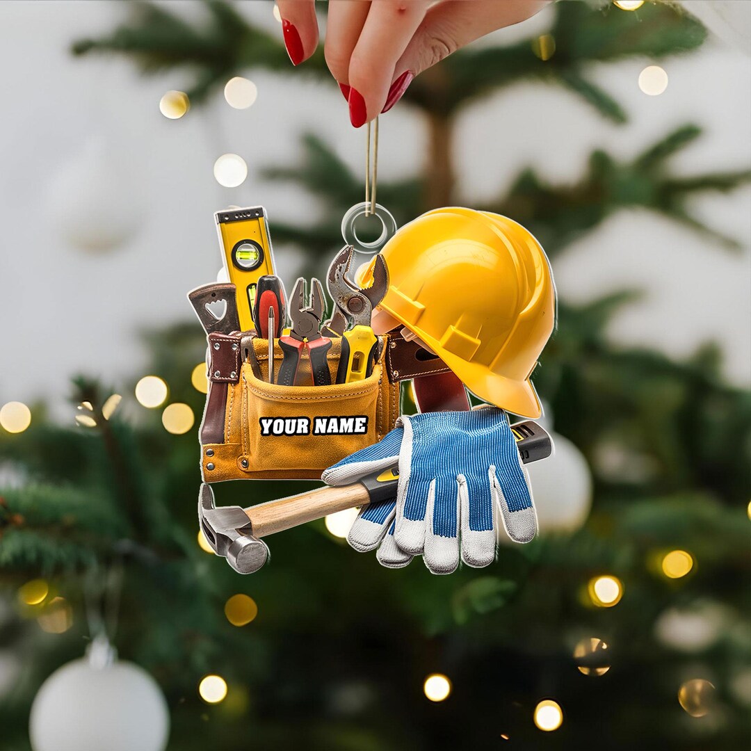 Personalized Carpenter Tool Box Christmas Ornament, Custom Name ...