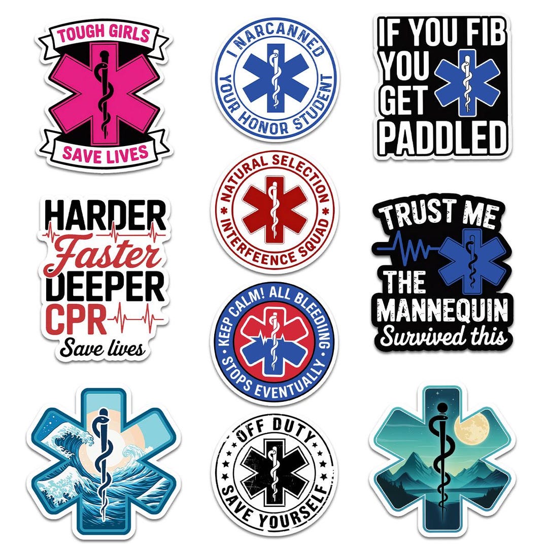 10 Pcs Emergency Medical Technician Stickers, EMT Stickers, Funny ...