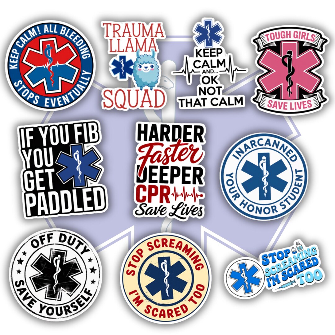10 Pcs Emergency Medical Technician Stickers, EMT Stickers, Funny ...