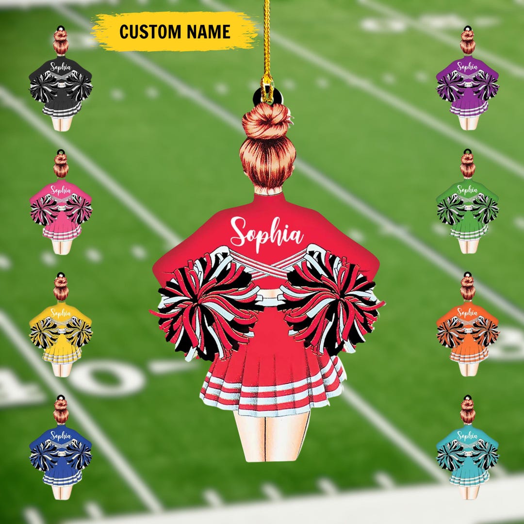 Personalized Cheerleader Girl Christmas Ornament, Cheerleading Ornament ...