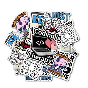 COMBO 10 PCS Funny Programmer Stickers | Coding Laptop Decal Pack of 10 ...
