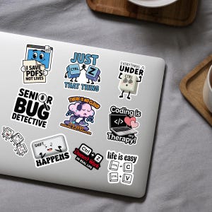 COMBO 10 PCS Funny Programmer Stickers | Coding Laptop Decal Pack of 10 ...