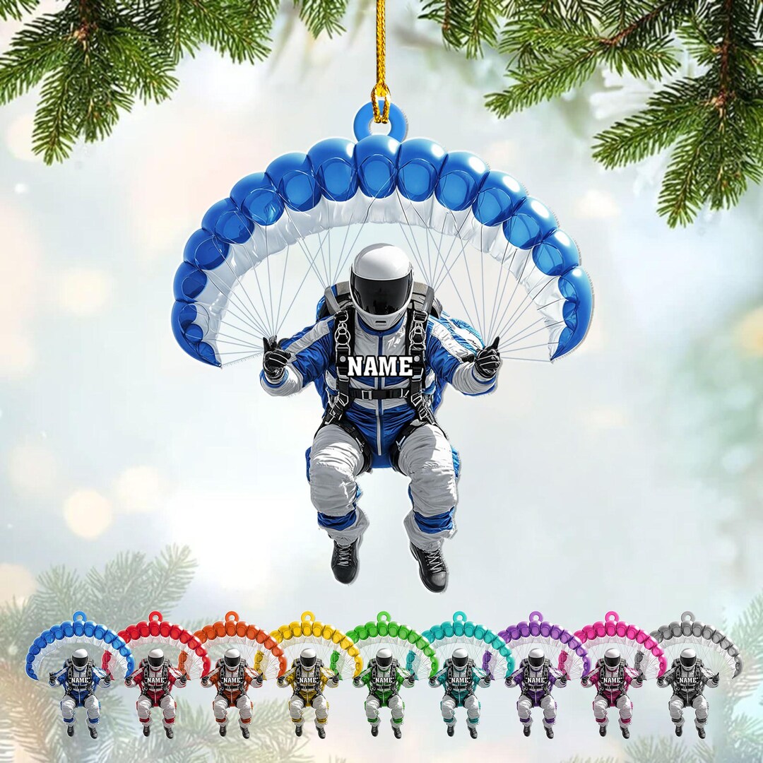 Personalized Skydiving Christmas Ornament – Custom Parachute Acrylic ...