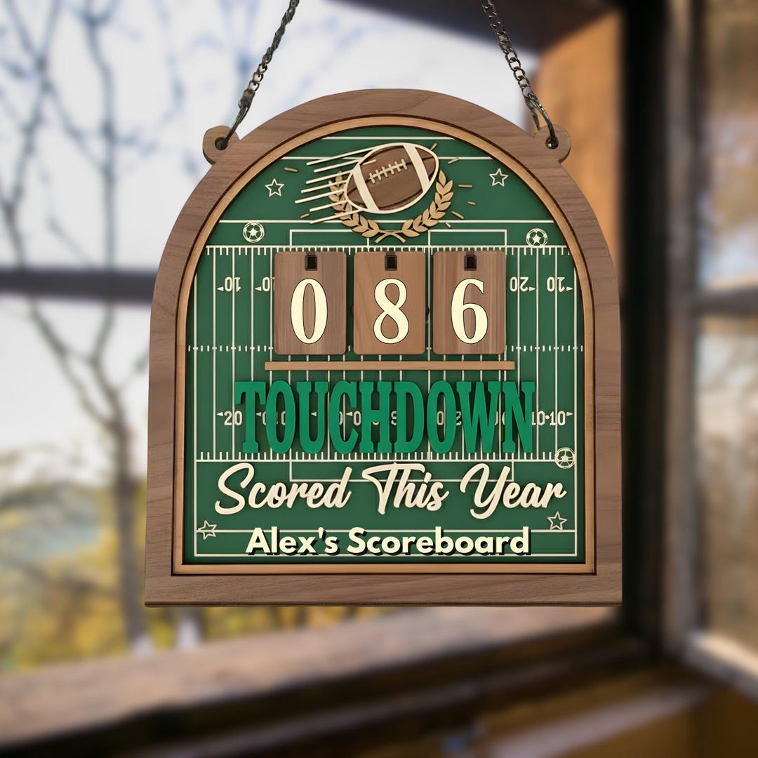 Football Touchdown Tracker Sign, Personalized Football Score Counter ...