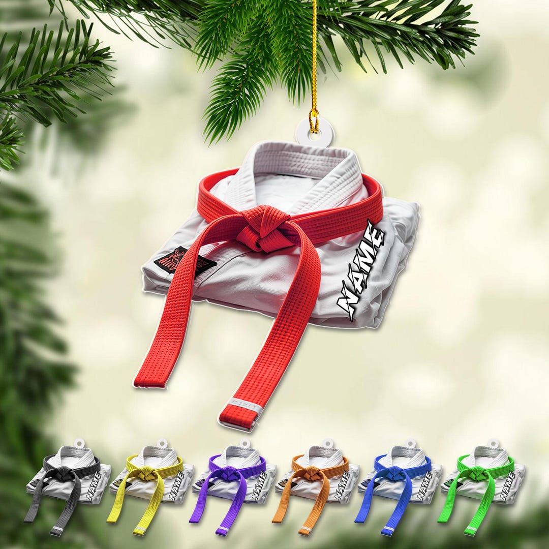 Personalized Jiu Jitsu Christmas Ornament: Custom Belt and Gi, Acrylic ...