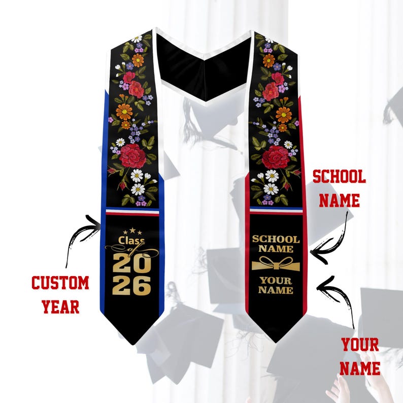 Customize Filipino Graduation Sash, Personalized Philippines Graduation ...