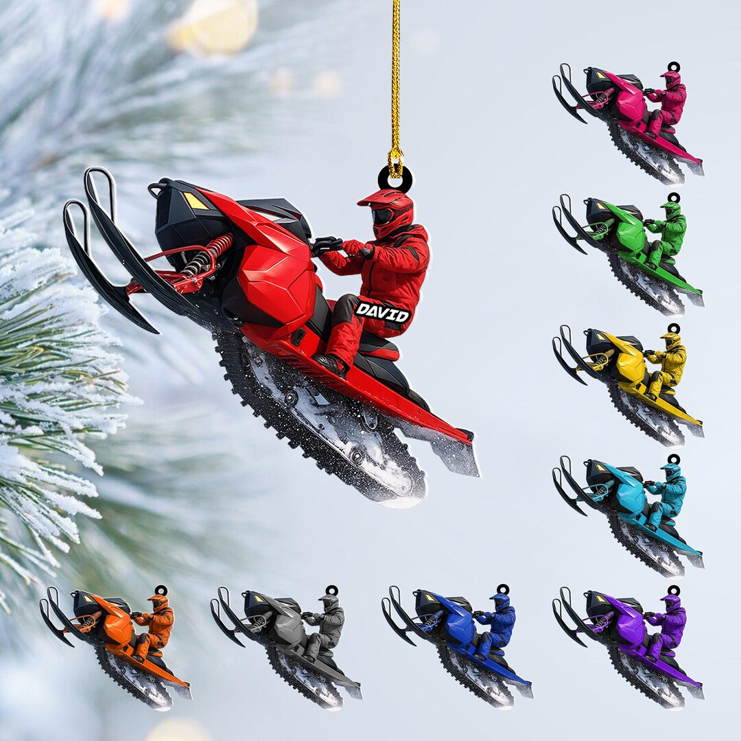 Personalized Snowmobile Rider Christmas Ornament, Snowmobile Rider ...