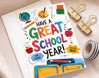 Back to School Greeting Card, Have a Great School Year, Cute Card for ...