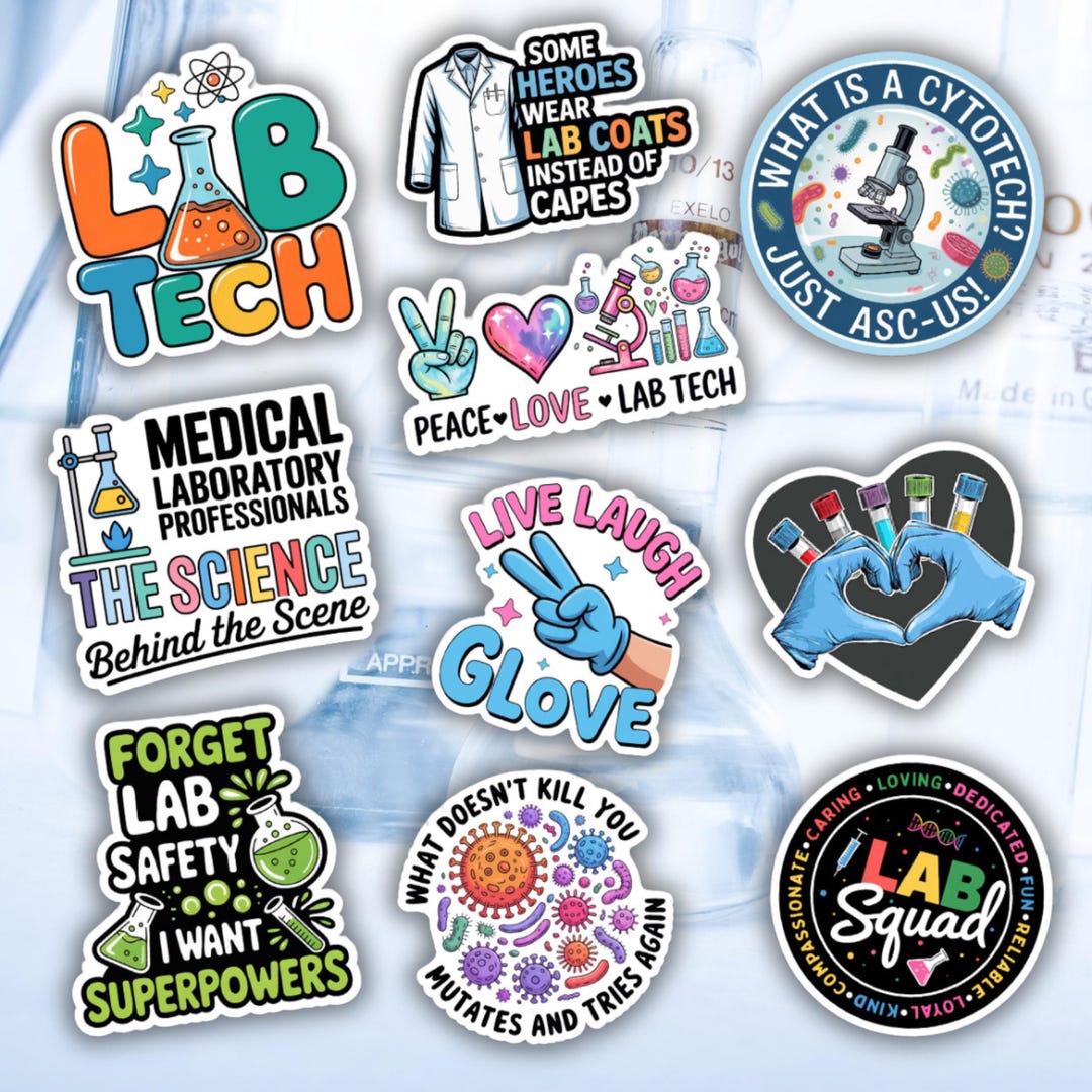 COMBO 10PCS Science Stickers, Science Laboratory Sticker, Science ...