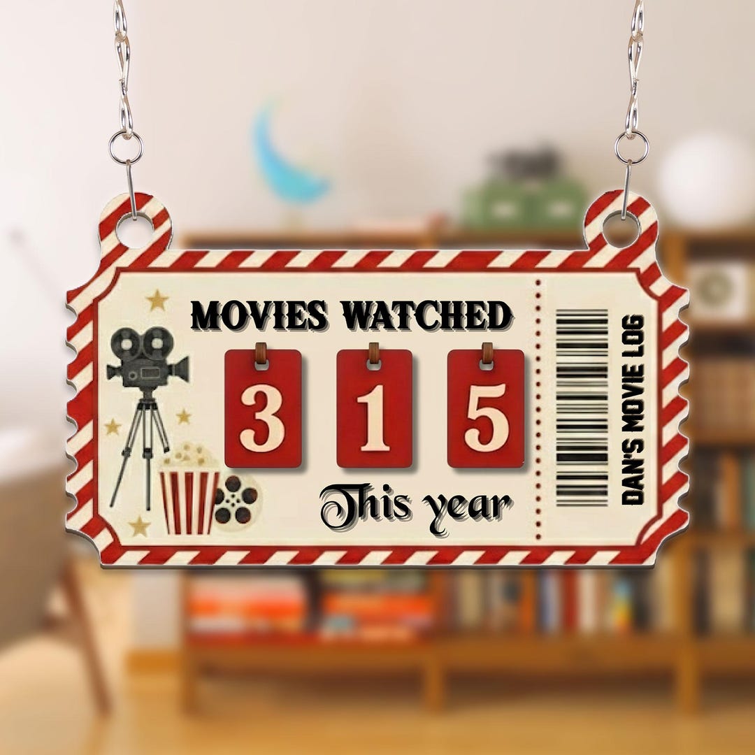 Movie Tracker Sign, Movies Watched This Year Board, Personalized Film ...
