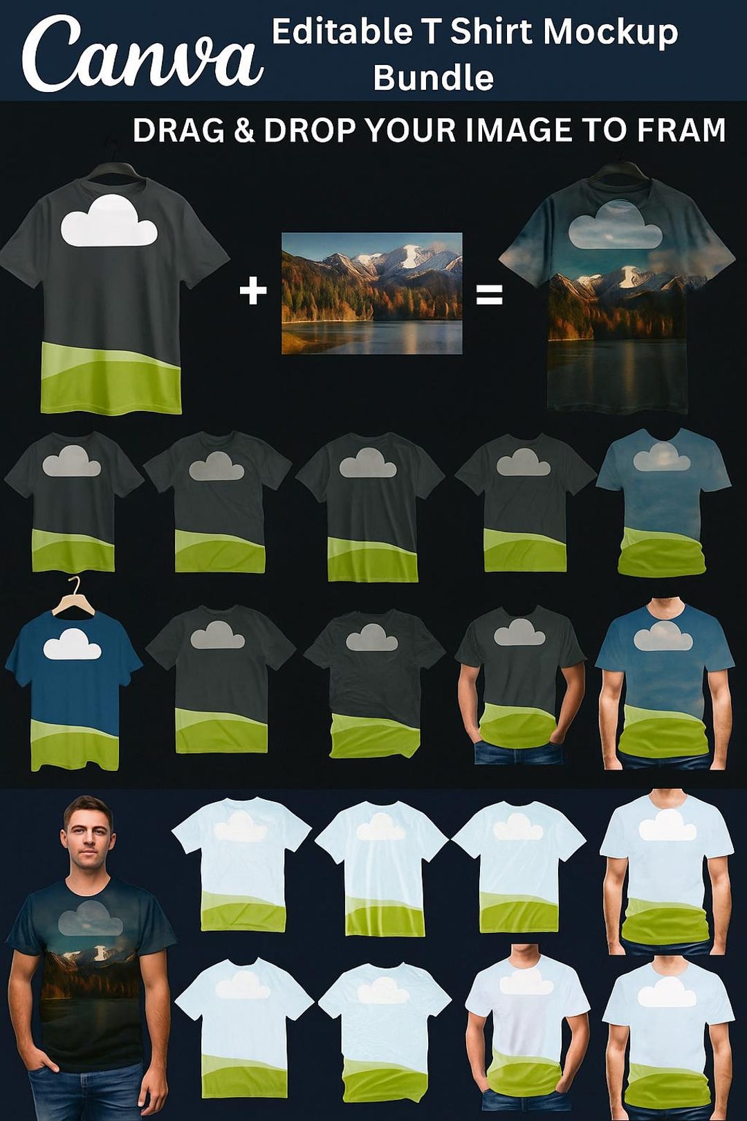 Make Your Own T-shirt Mockup – PSD Editable Shirt Design, Folded, Beach ...