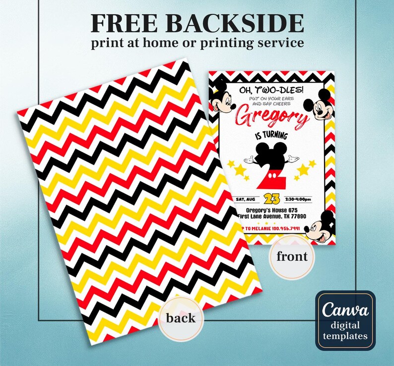 Editable Printable Clubhouse Birthday Invitation, Mickey Two Invitation ...