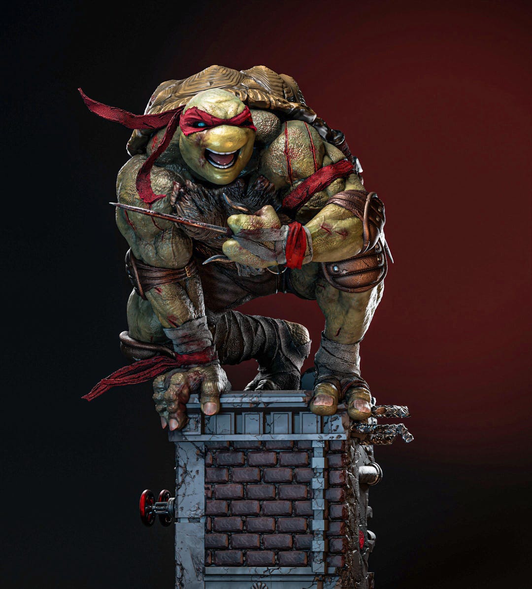 Ninja Turtle Raphael Statue STL, Ninja Turtles Digital STL High Quality ...