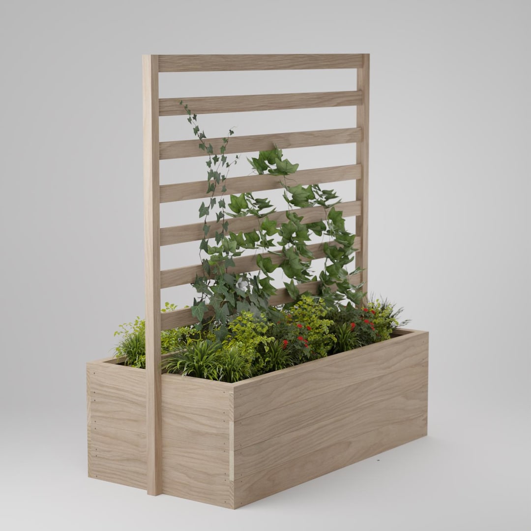 Simple Planter Box With Trellis, Build Plans, DIY - Etsy