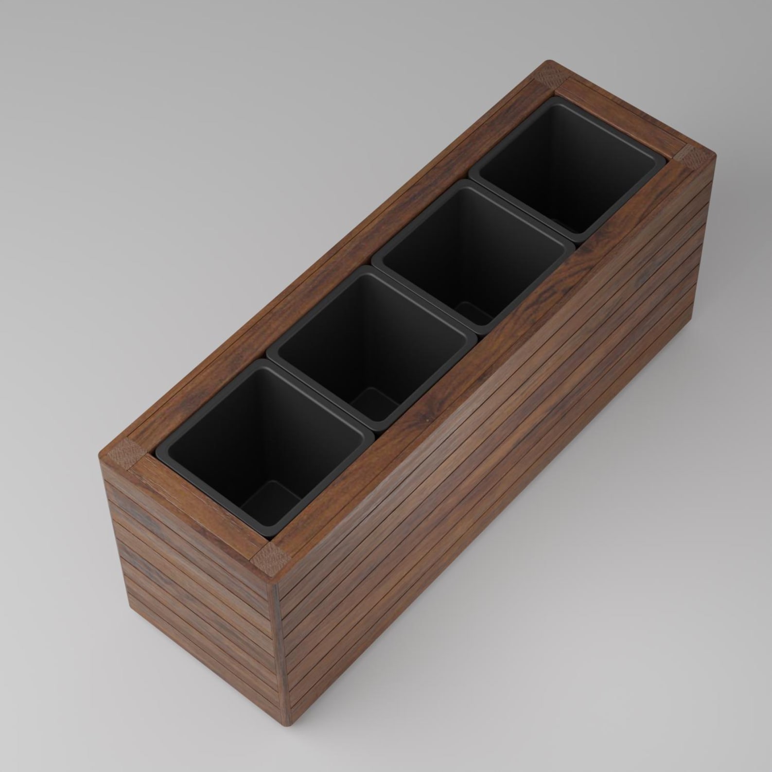 DIY Modern Rectangular Planter Box With Slats, Build Plans, Digitala ...