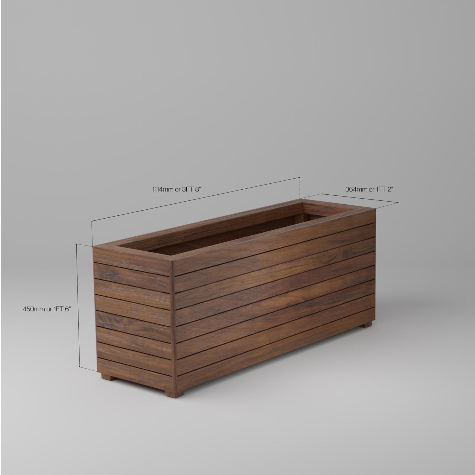 DIY Modern Rectangular Planter Box With Slats, Build Plans, Digitala ...